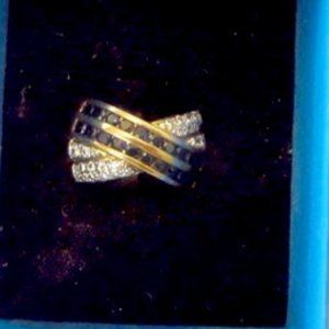 Technibond | Jewelry | Technibond Created Criss Cross Blue Sapphire ...